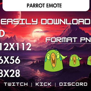 6 Parrot Emotes - Cute Static Emotes for Twitch, Youtube, Discord ...