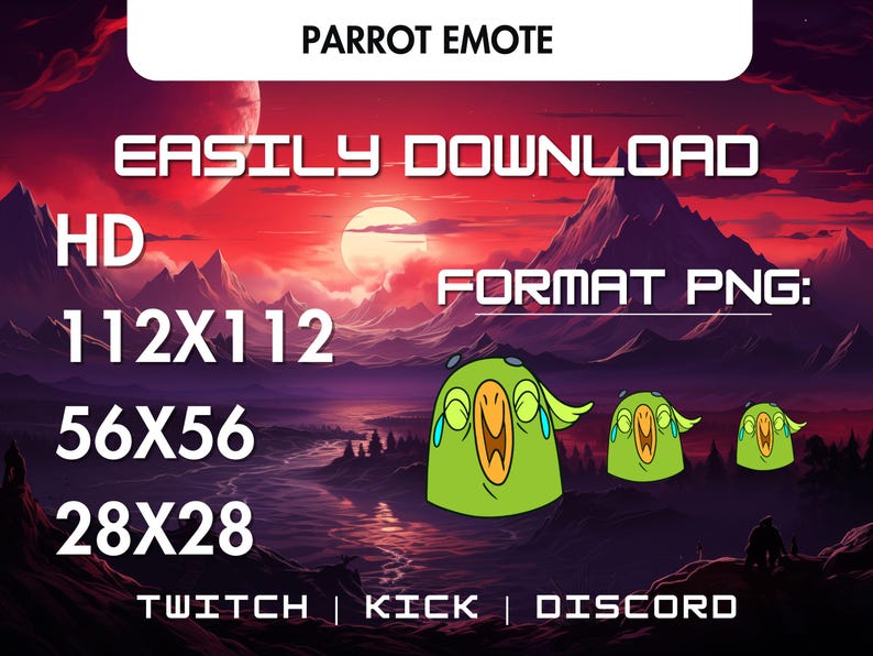 6 Parrot Emotes - Cute Static Emotes for Twitch, Youtube, Discord ...