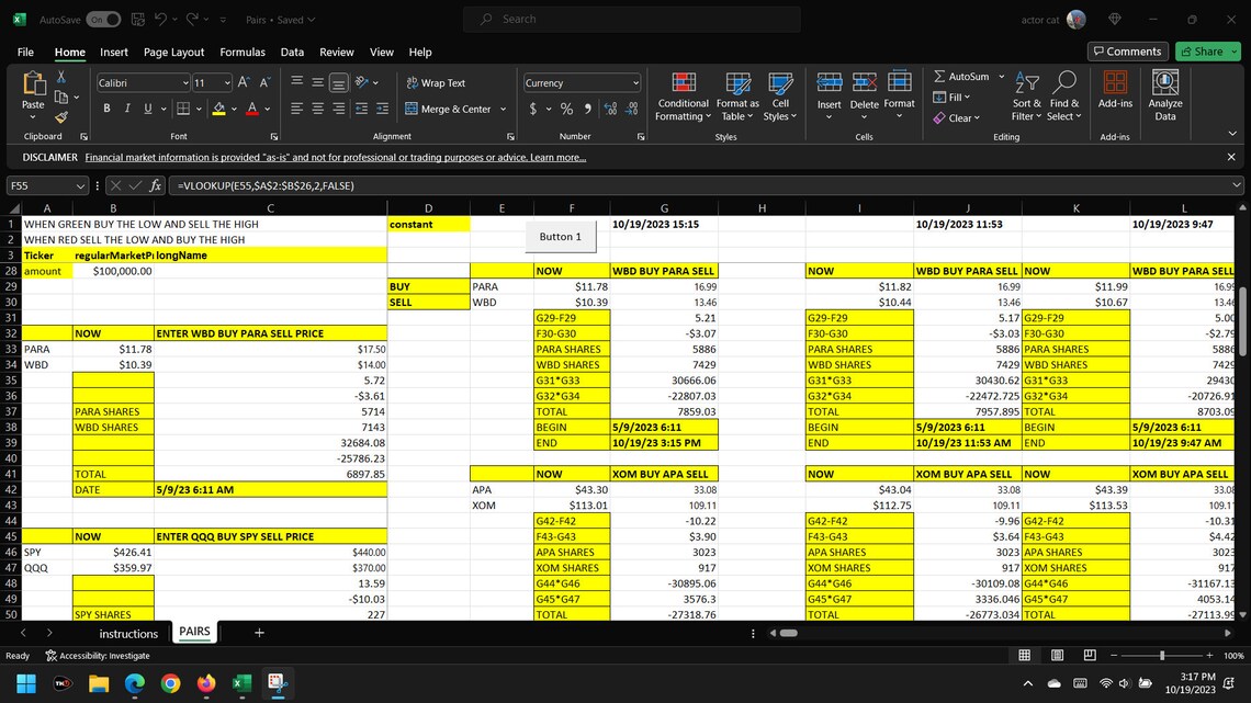 Pairs Trading Strategy... an Excel Program - Etsy