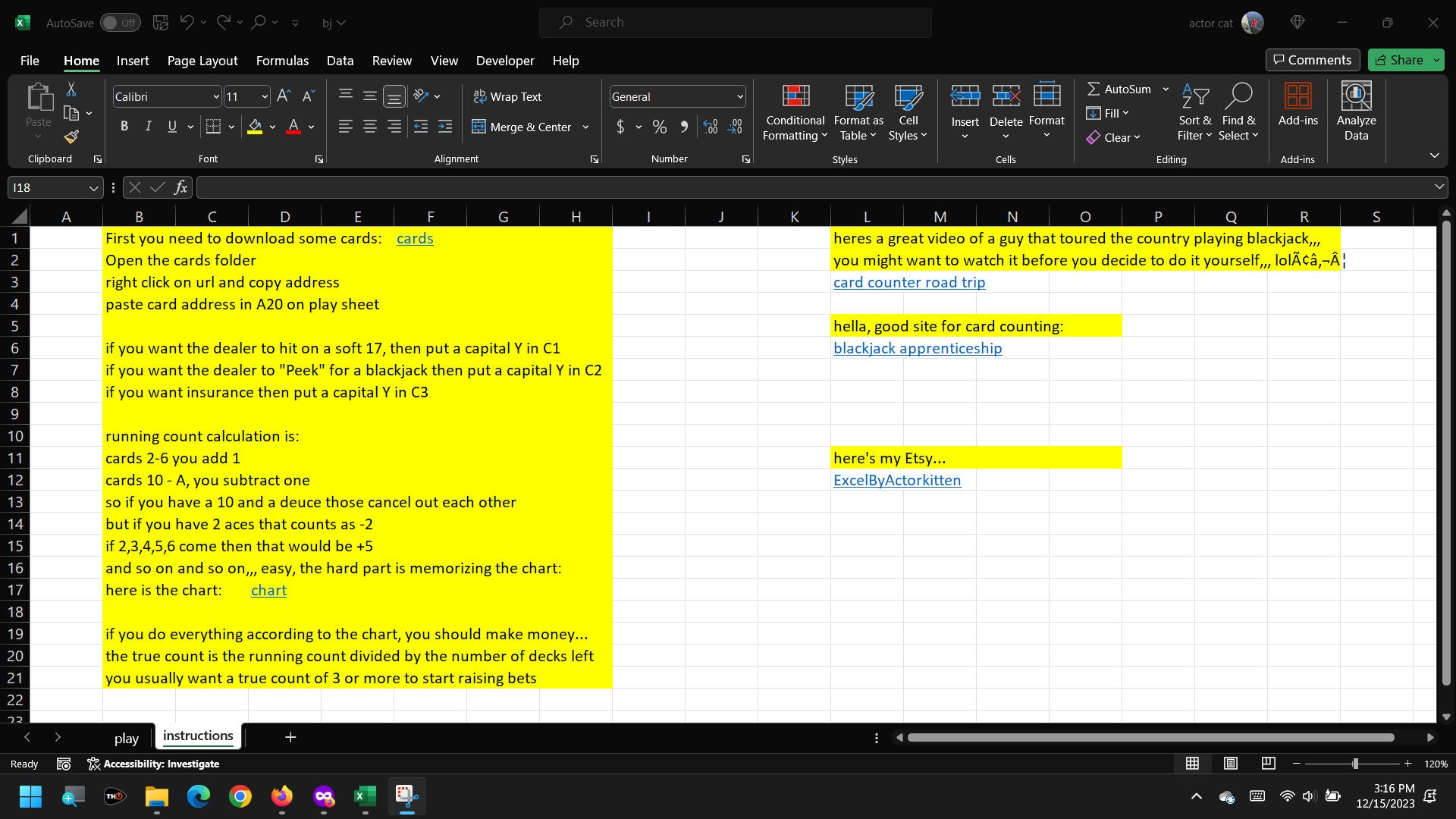Blackjack Basic With Card Counter... Excel and Python Tkinter - Etsy