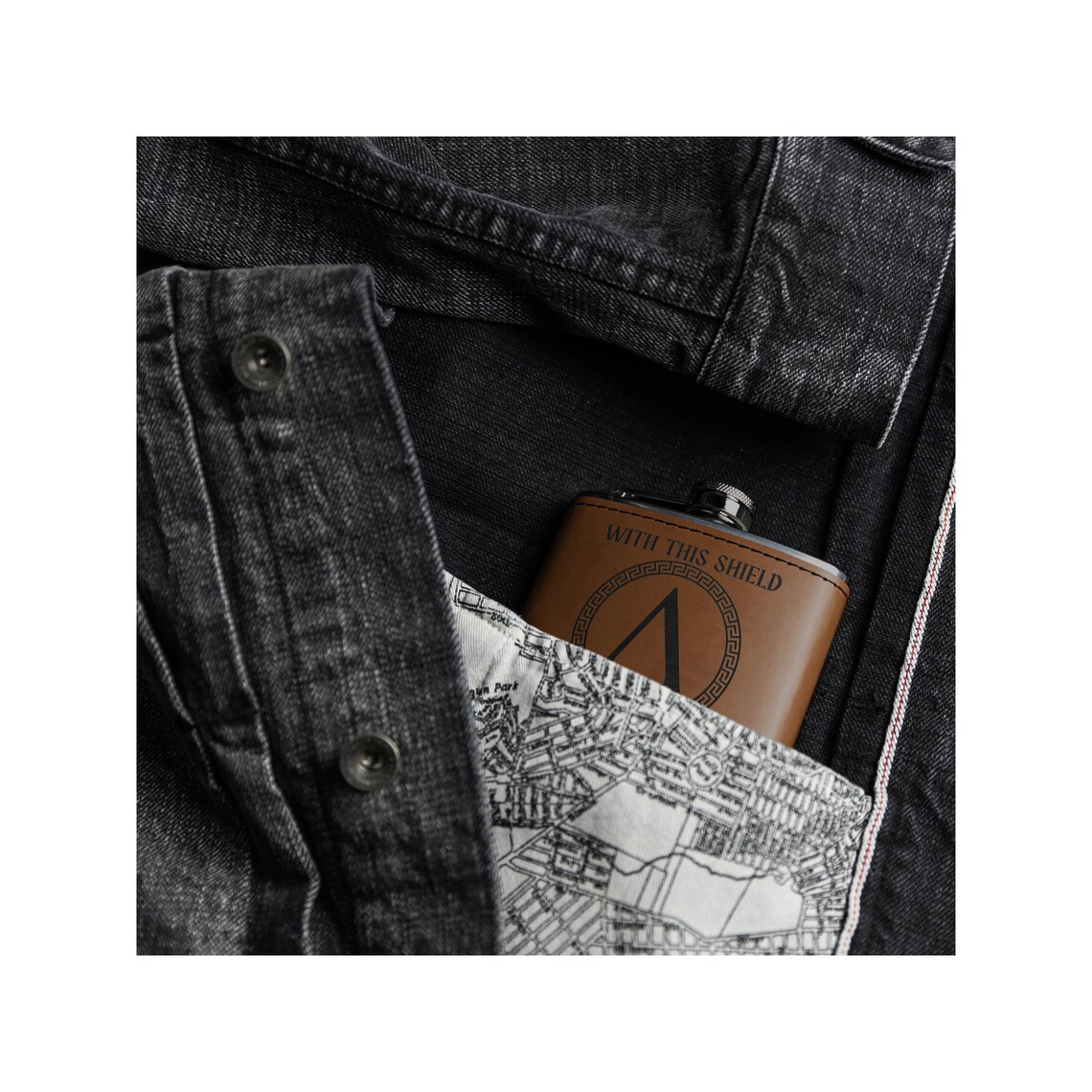 Spartan With Your Shield or on It Flask - Etsy