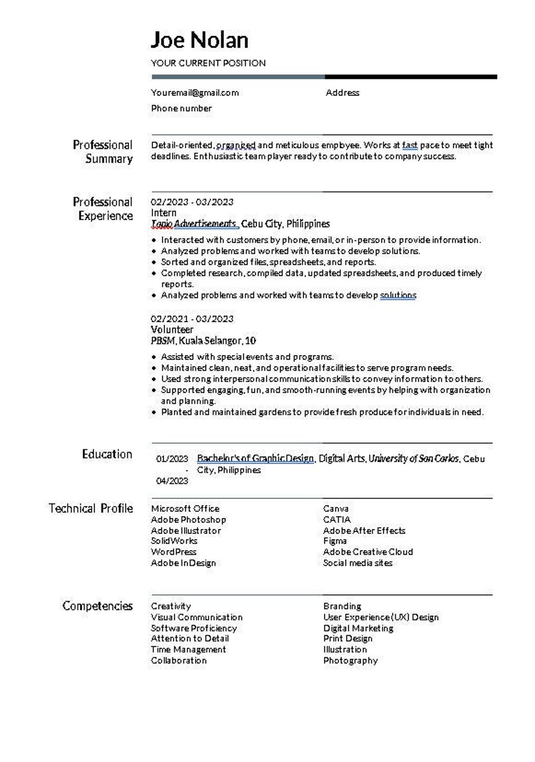 Resume, Professional Resume, Simple Minimalist Resume Template, MS Word ...