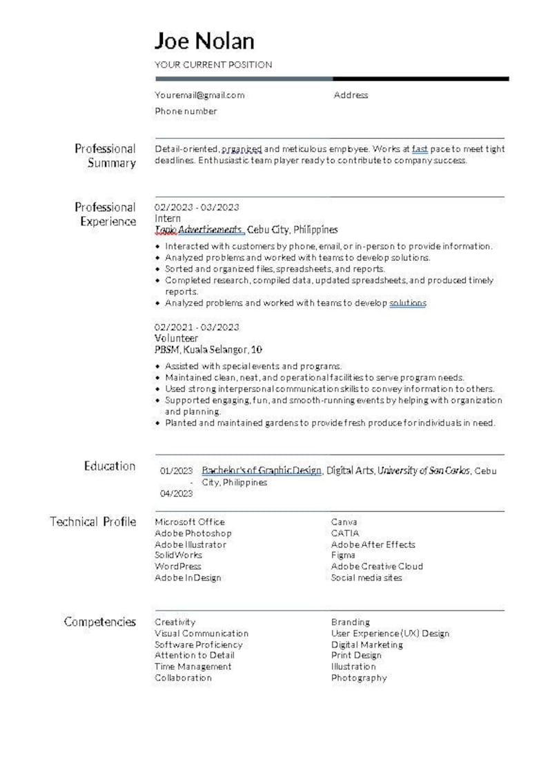 Resume, Professional Resume, Simple Minimalist Resume Template, MS Word ...