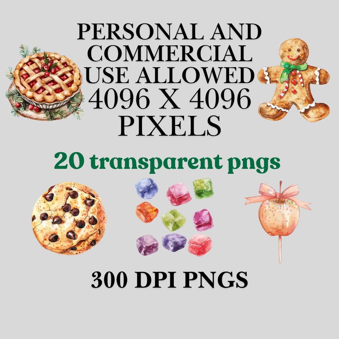 Christmas Sweets Clipart Bundle 20 PNG Files - Etsy