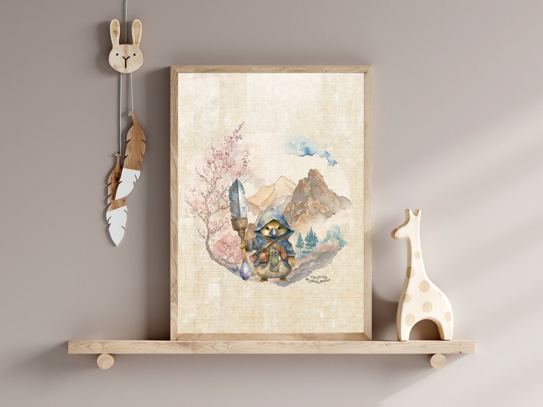 Duckling Monk Adventurer Watercolor Digital Print PNG & PDF - Etsy