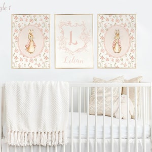 Personalized Peter Rabbit Nursery Decor Monogram Vintage Floral Peter ...