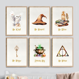 Wizard Poster Wizard Print Wizarding Nursery Decor Watercolor Art ...