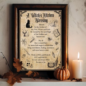 A Witch’s Kitchen Blessing Witch Art Print Kitchen Witch Poster Vintage ...