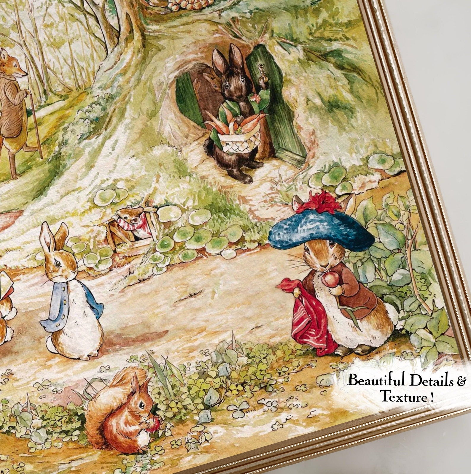 Peter Rabbit Nursery Decor Peter Rabbit & Friends Garden Scene Vintage ...