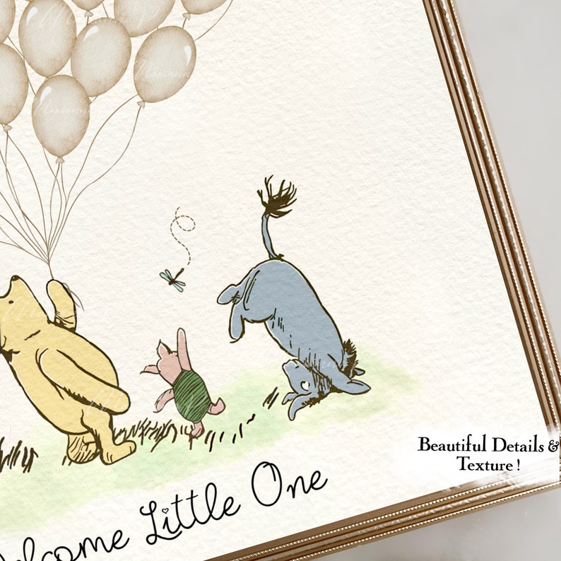 Winnie the Pooh Baby Shower Signature Guest Book 55 Beige Balloons ...