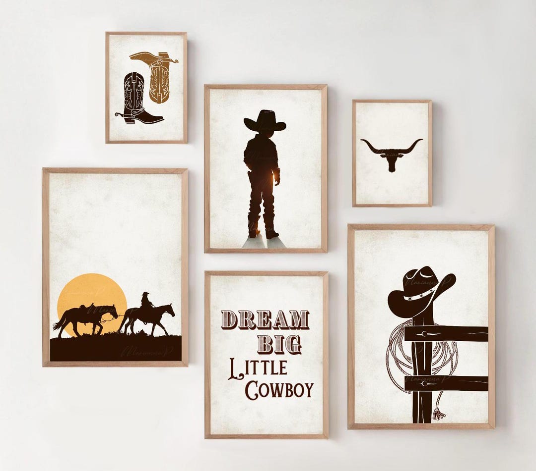 Cowboy Prints Western Cowboy Nursery Prints Country Art Prints Rustic ...