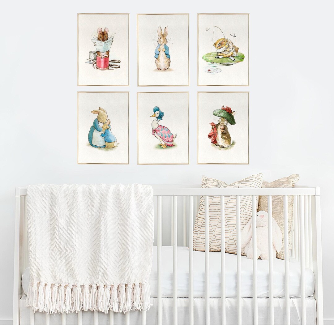 Peter Rabbit Nursery Decor Beatrix Potter Prints Minimalistic Peter ...