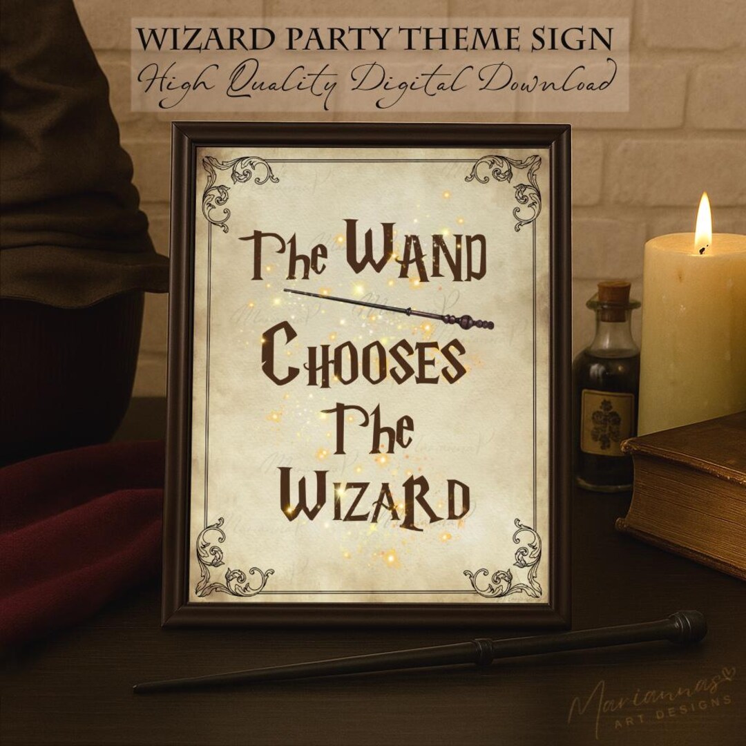 Wizard Theme Sign the Wand Chooses the Wizard Sign Magic School Baby ...