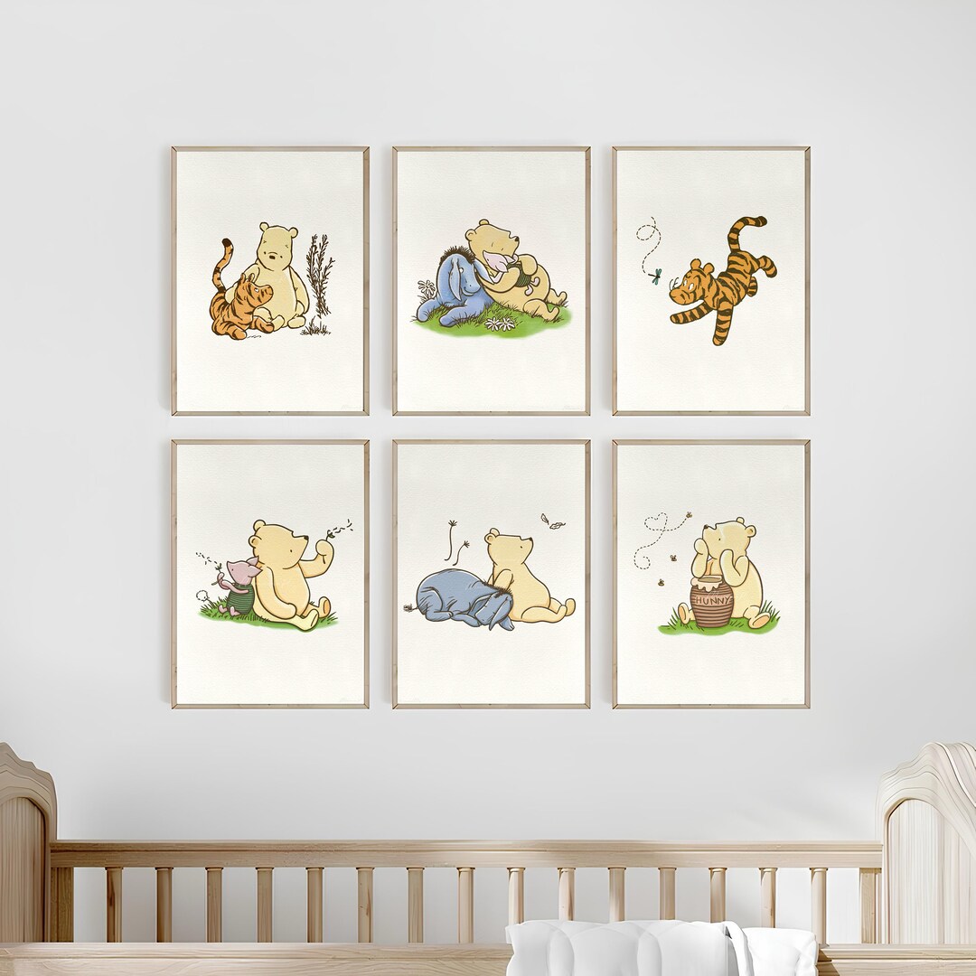 Winnie the Pooh Prints Classic Winnie the Pooh Print Pooh Nursery Decor ...