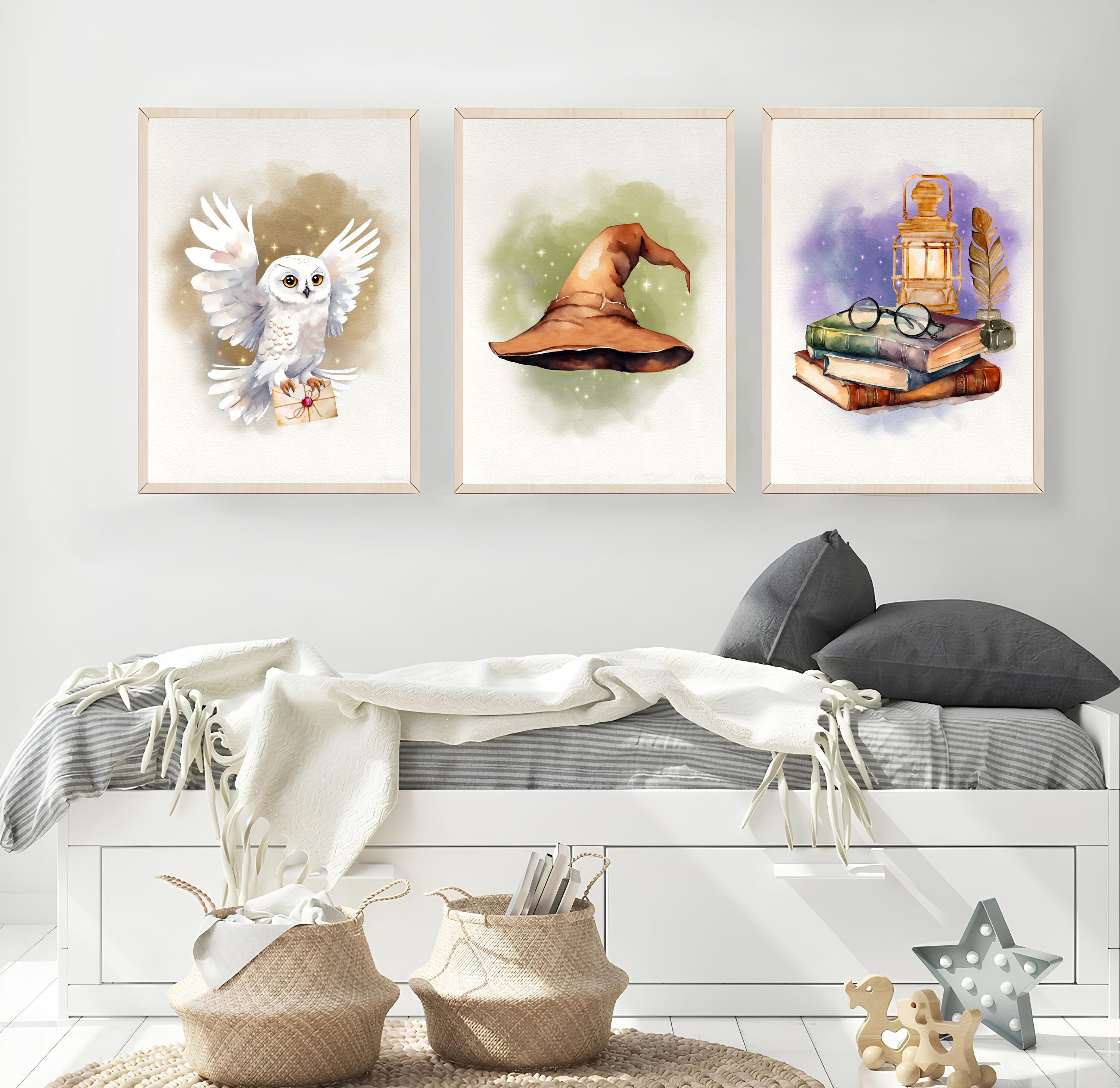 Wizard Poster Wizard Print Wizarding Nursery Decor Watercolor Nursery ...