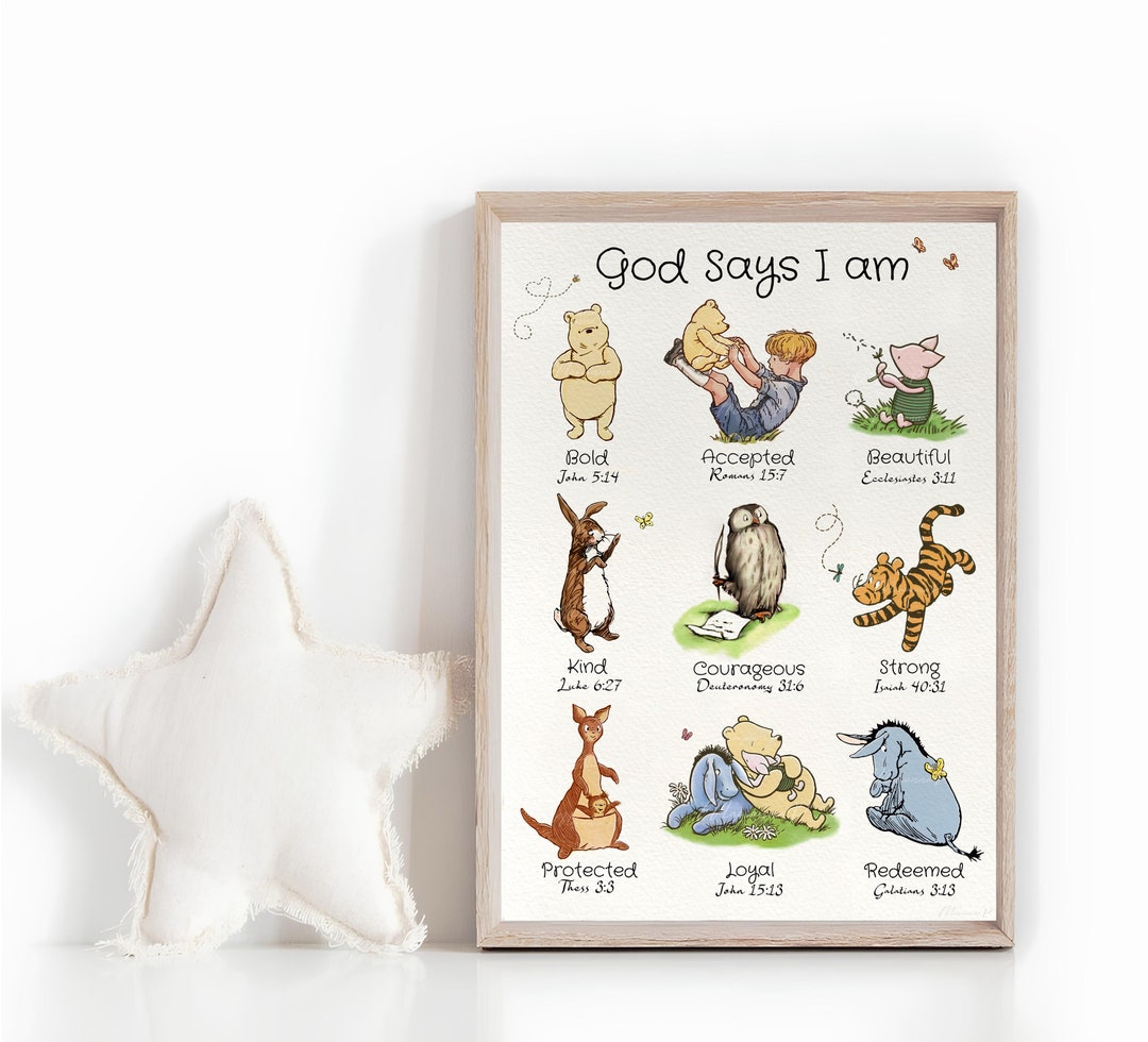 Christian Classic Winnie the Pooh Print Winnie the Pooh Nursery Decor ...