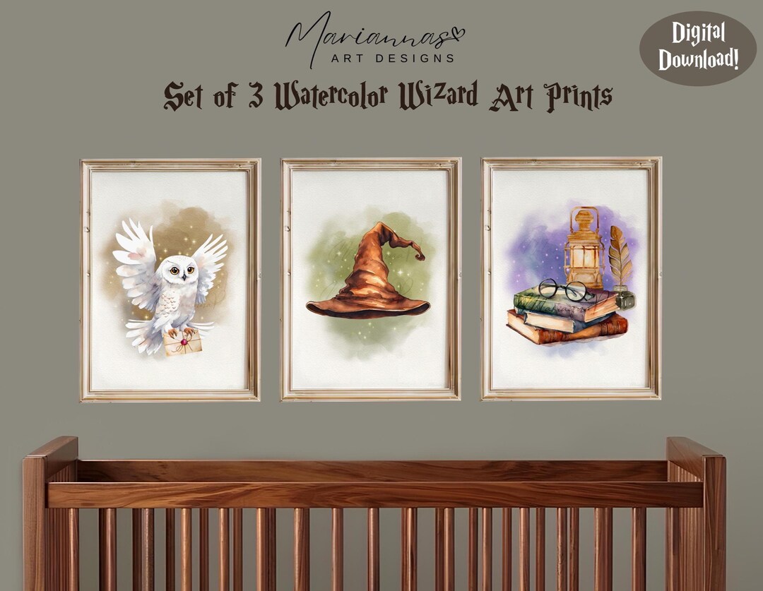 Wizard Posters Wizard Nursery Decor Wizard Room Decor Magic School ...
