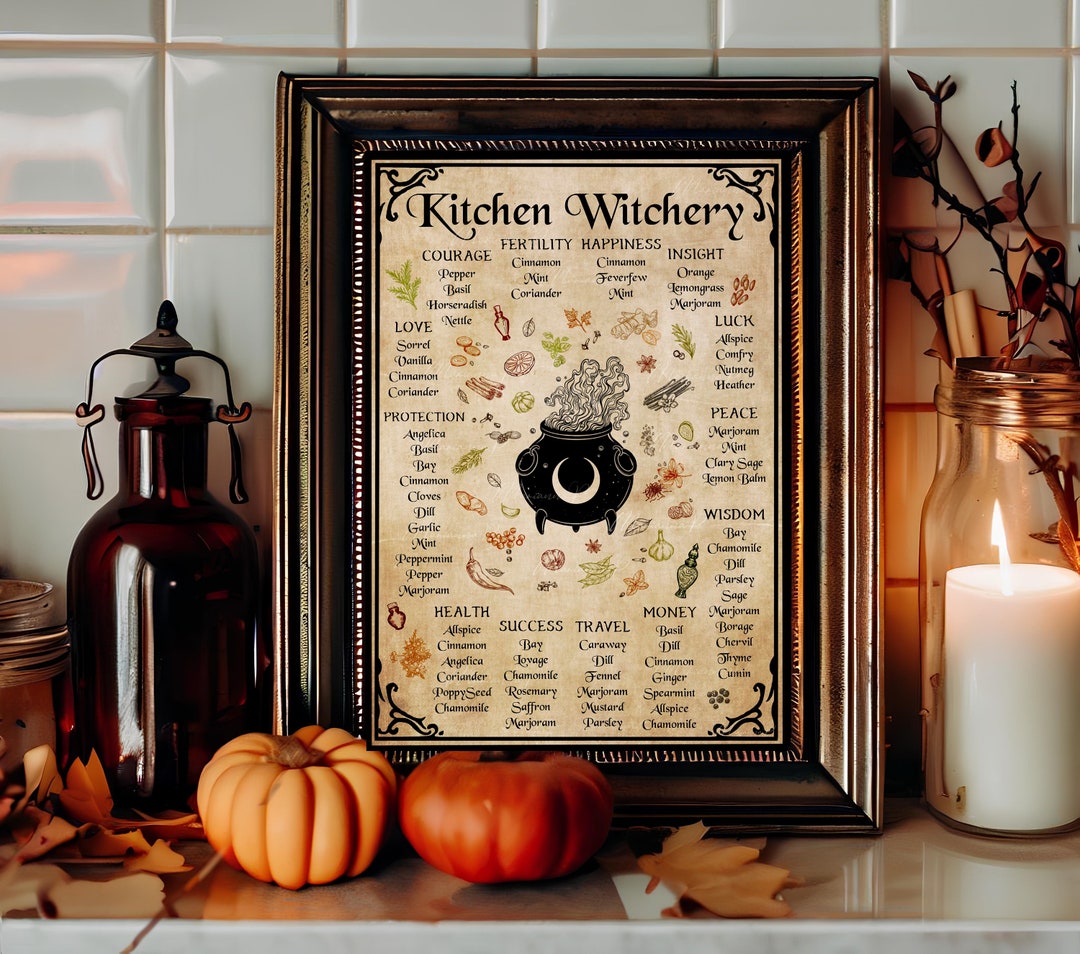 Kitchen Witchery Print Witch Poster Kitchen Witch Art Print Witchy ...