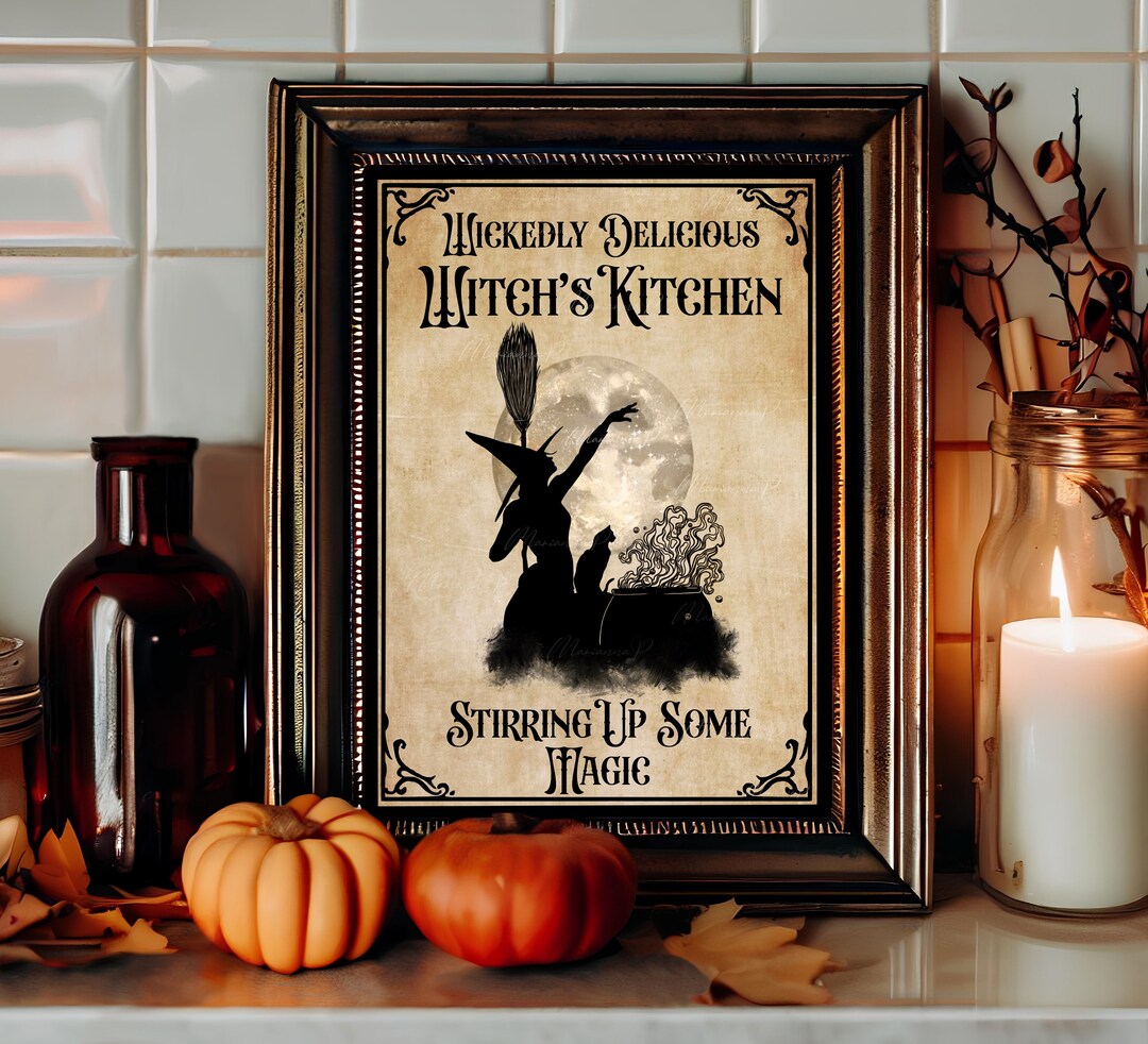 Kitchen Witch Poster Wickedly Delicious Witchs Kitchen Art Print Witch ...