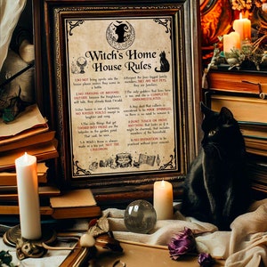 Witch’s Home House Rules Witch Art Print Witchy Home Decor Halloween ...