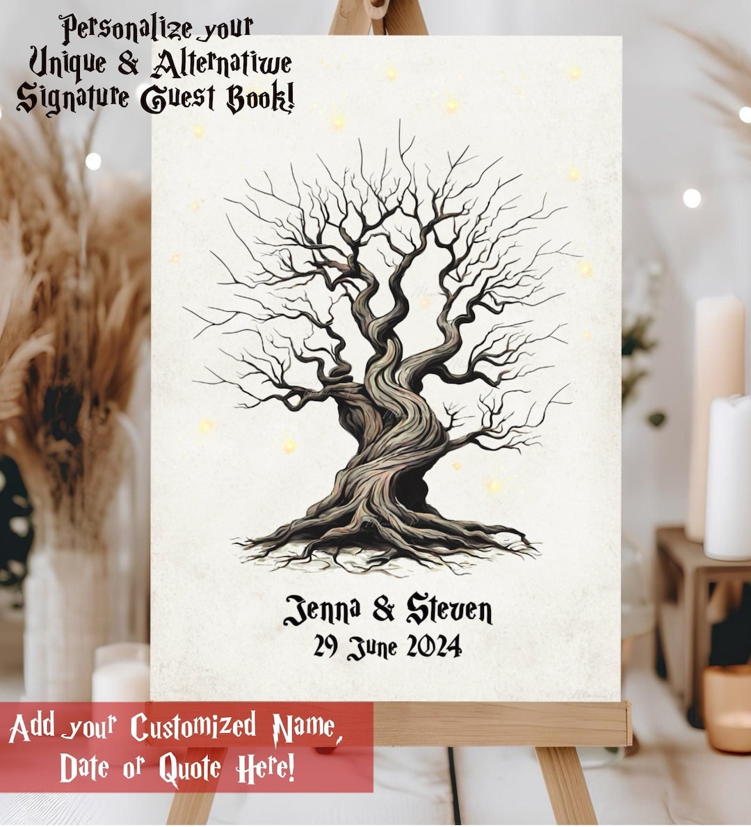 Personalized Signature Guest Book Whomping Willow Signature Tree Guest ...