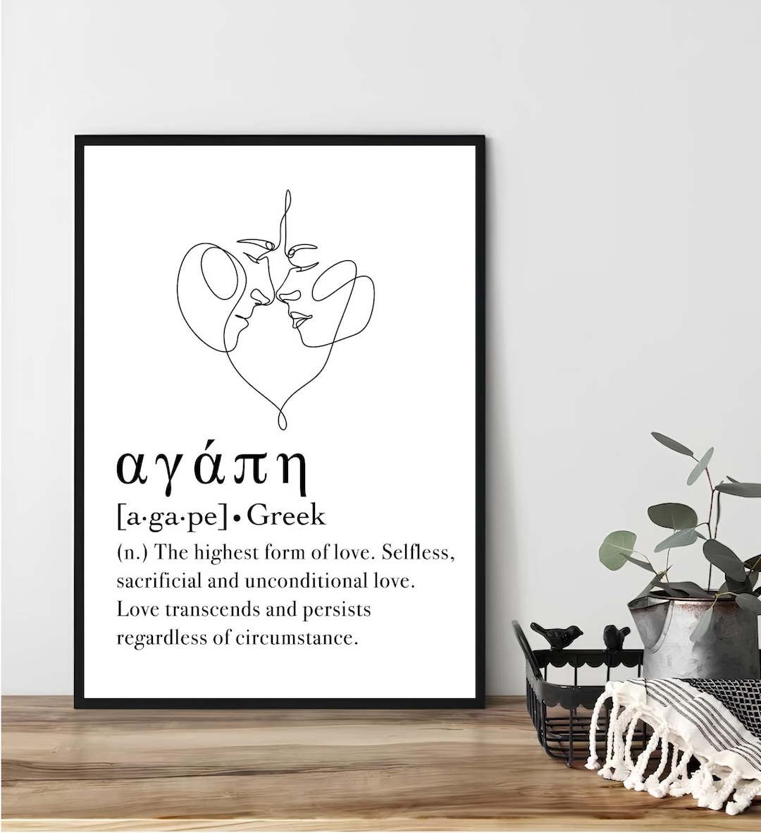 Agape Print Greek Love Word Print Greek Print Greece Wall Art ...