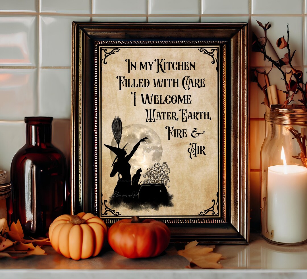 Kitchen Witch Poster Witch Art Print Witchy Decor Kitchen Art Kitchen ...