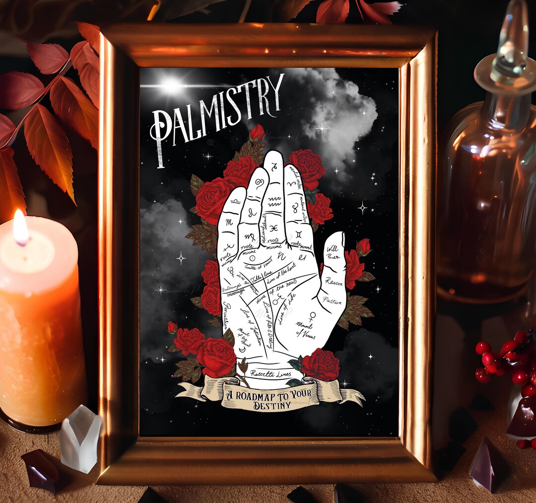 Palmistry Poster Hand of Destiny Poster the Art of Fortune Telling Art ...
