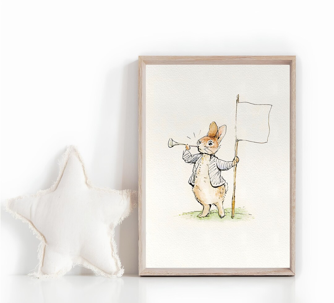 Vintage Peter Rabbit Print Nursery Decor Peter Rabbit Sketch Nursery ...