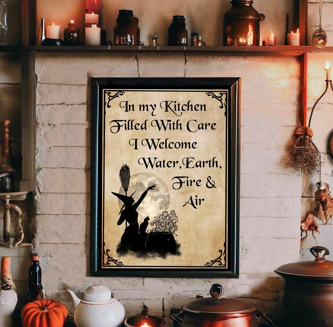 In My Kitchen Witch Poster Witch Art Print Witchy Decor - Etsy