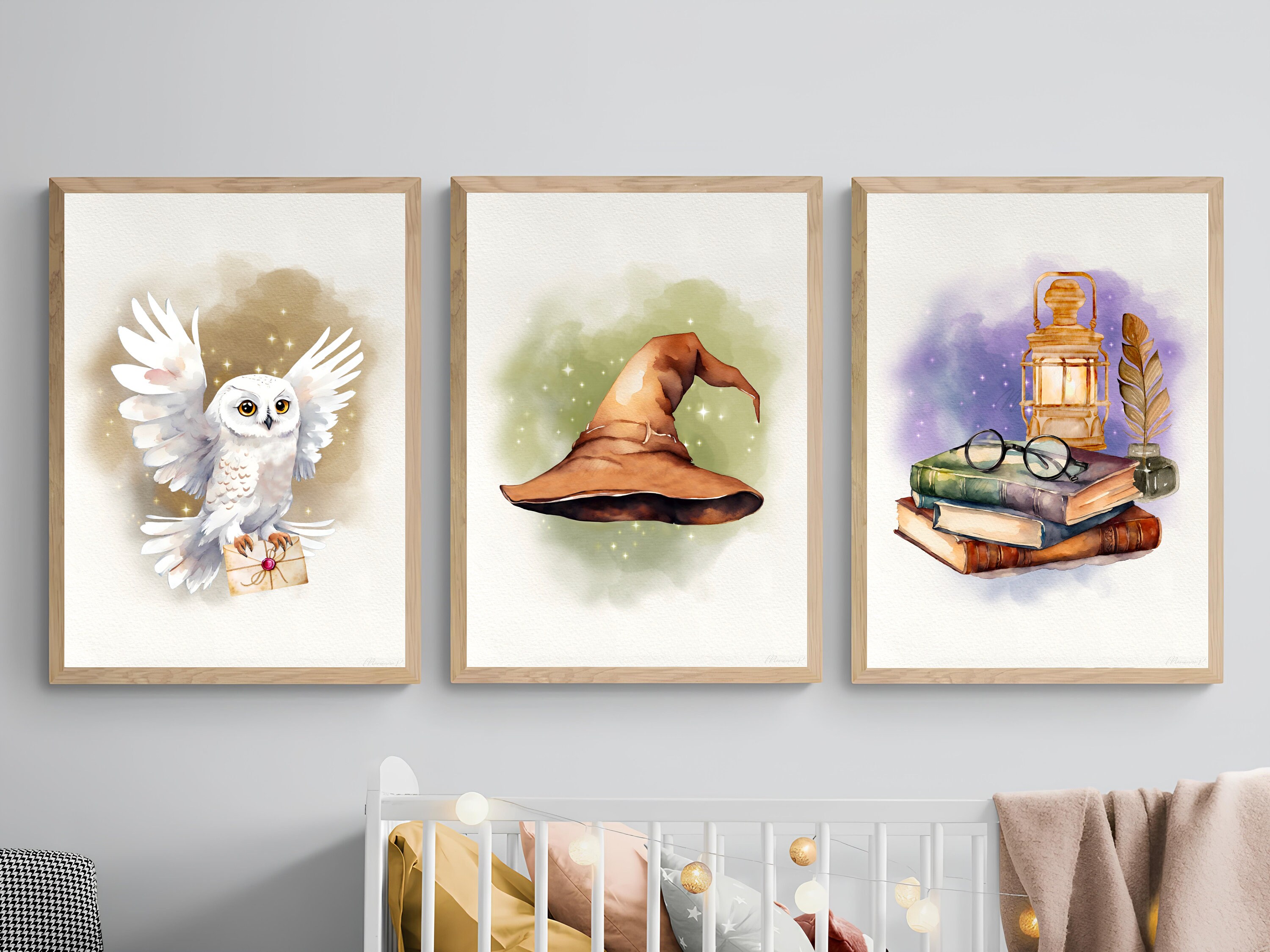 Wizard Poster Wizard Print Wizarding Nursery Decor Watercolor Nursery ...