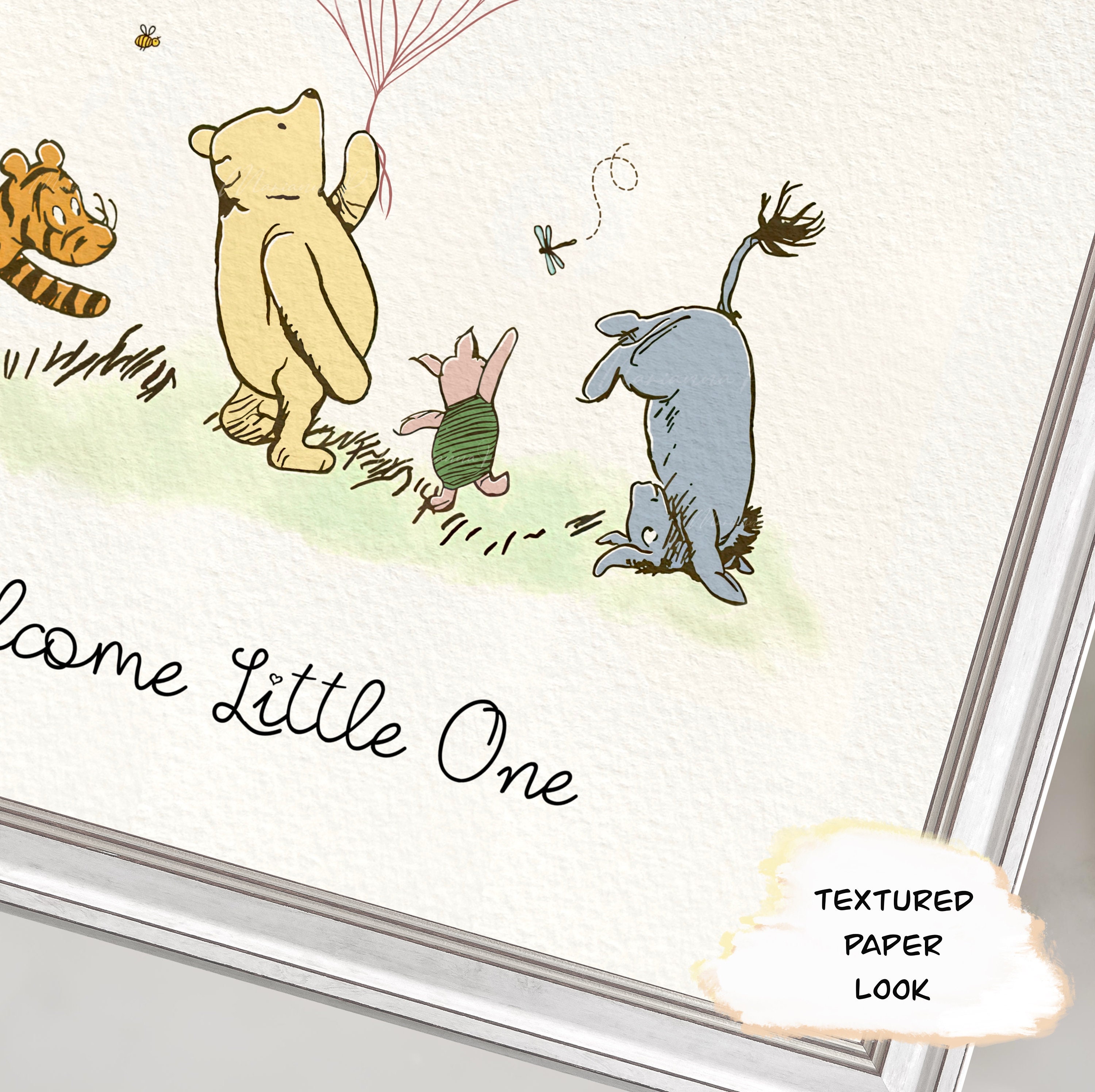 Winnie the Pooh Baby Shower Signature Guest Book Pink Balloons Pooh ...