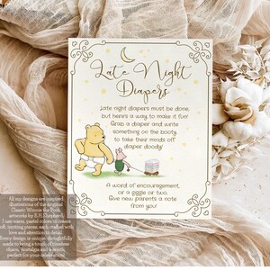 Classic Winnie the Pooh Sign Late Night Diapers Sign Baby Shower ...