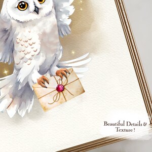 Snowy Owl Print Wizard Poster Wizard Print Wizarding Nursery Decor ...