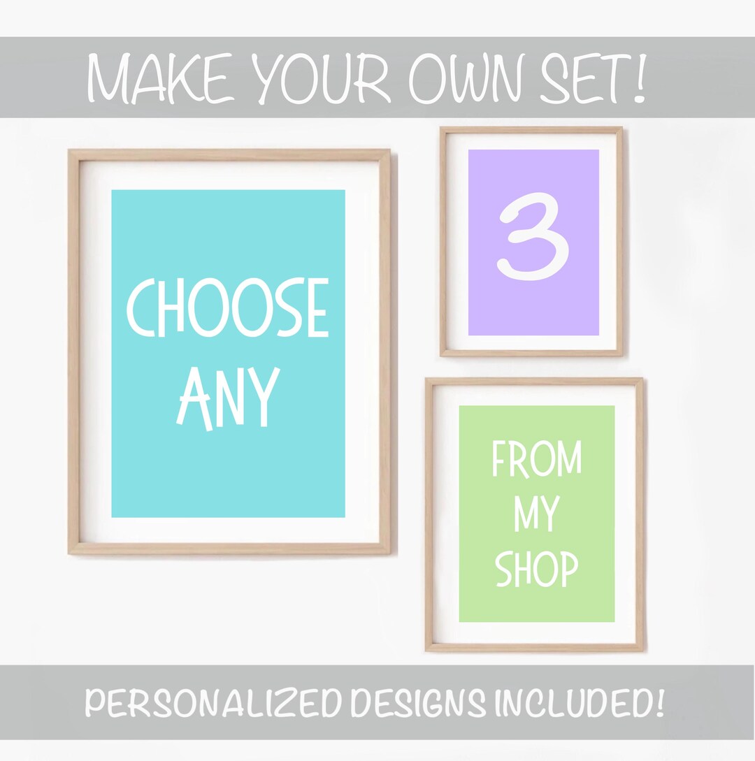 Choose Any 3 Prints Make Your Own Set Custom Gallery Wall Gallery Set ...