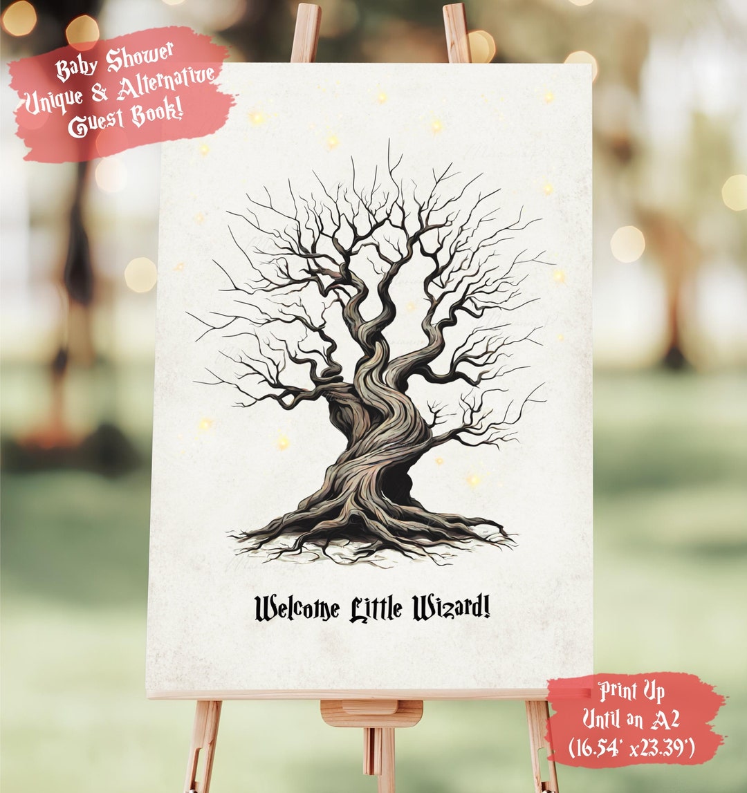Wizard Print Baby Shower Signature Guest Book Whomping Willow Unique ...