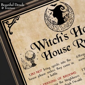 Witch’s Home House Rules Witch Art Print Witchy Home Decor Halloween ...