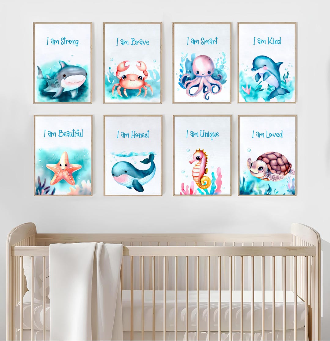 Sea Animal Prints Ocean Nursery Prints Under the Sea Nursery Decor ...