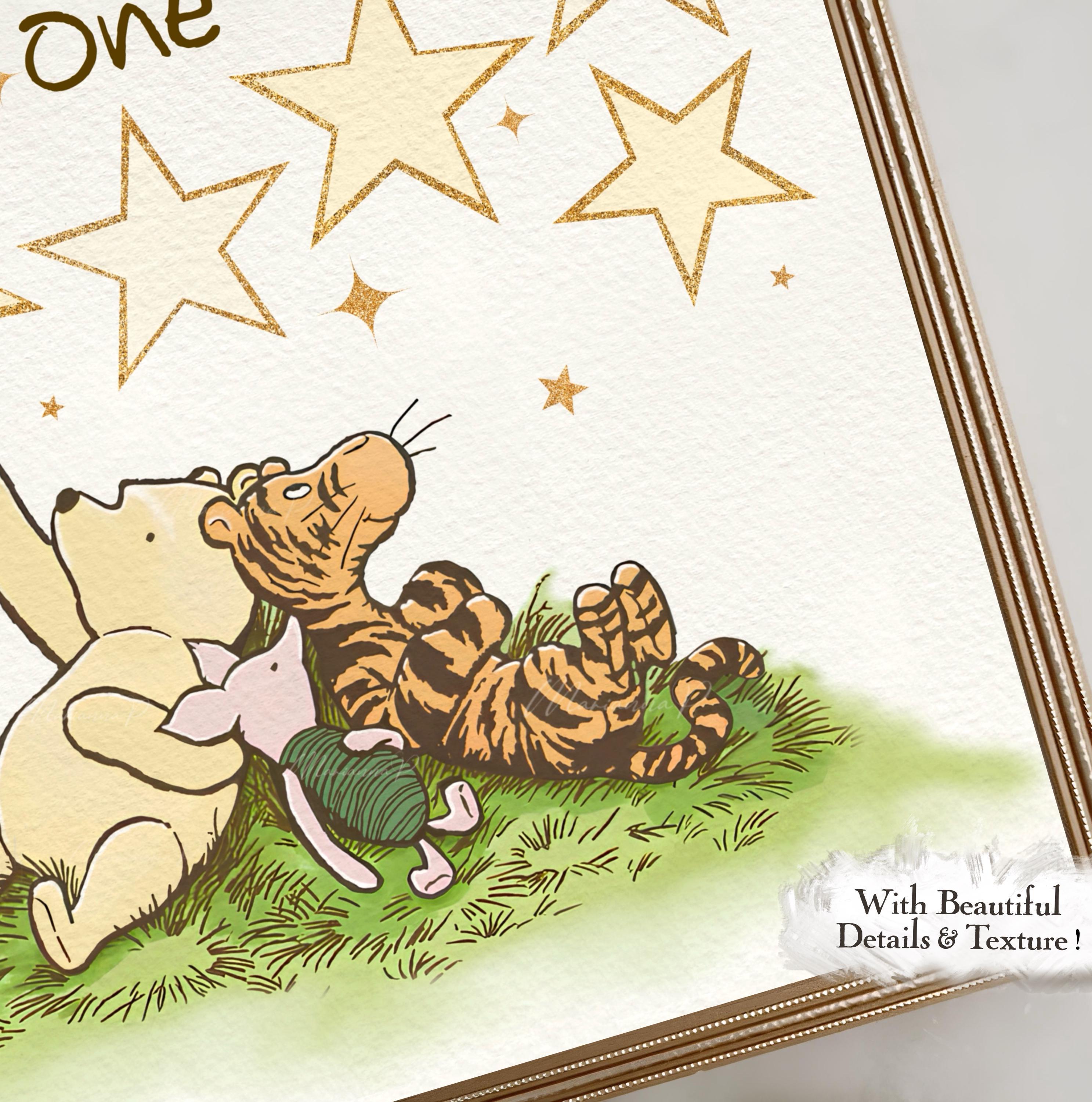 Winnie the Pooh Baby Shower Signature Guest Book Stars Pooh Bear and ...