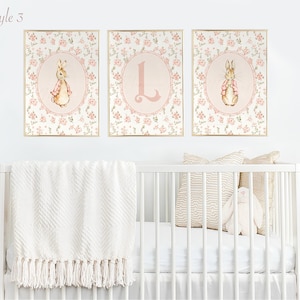 Personalized Peter Rabbit Nursery Decor Monogram Vintage Floral Peter ...