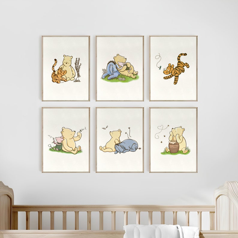 Winnie the Pooh Prints Classic Winnie the Pooh Print Pooh Nursery Decor ...