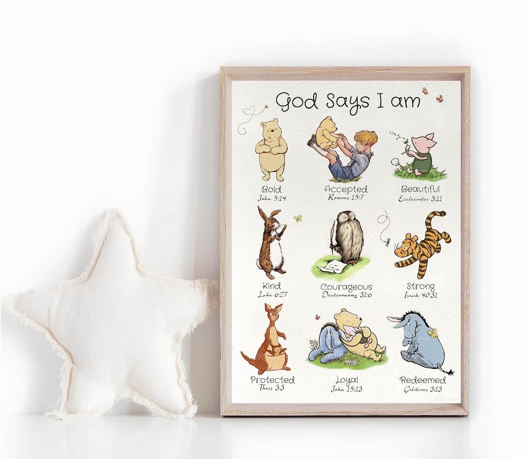 Christian Classic Winnie the Pooh Print Winnie the Pooh Nursery Decor ...