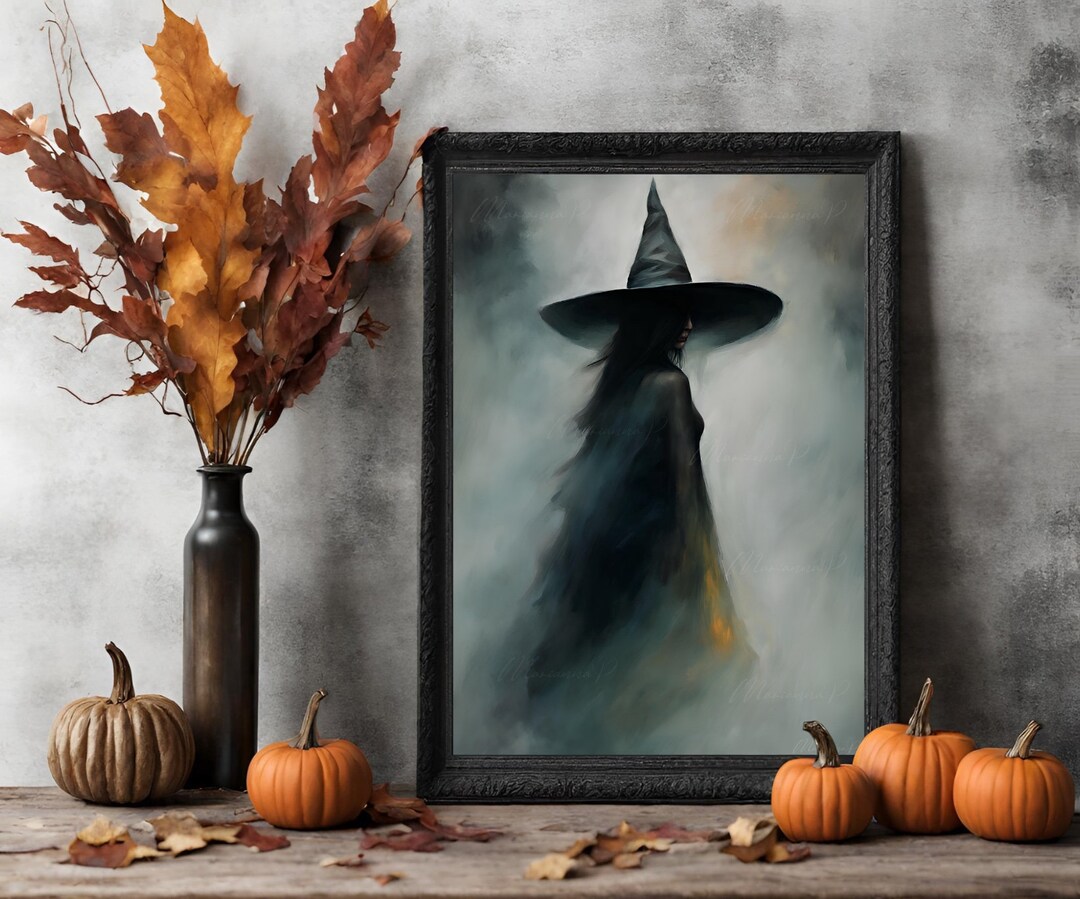 Witch Print Abstract Painting Witch Art Print Wiccan Art Dark Academia ...
