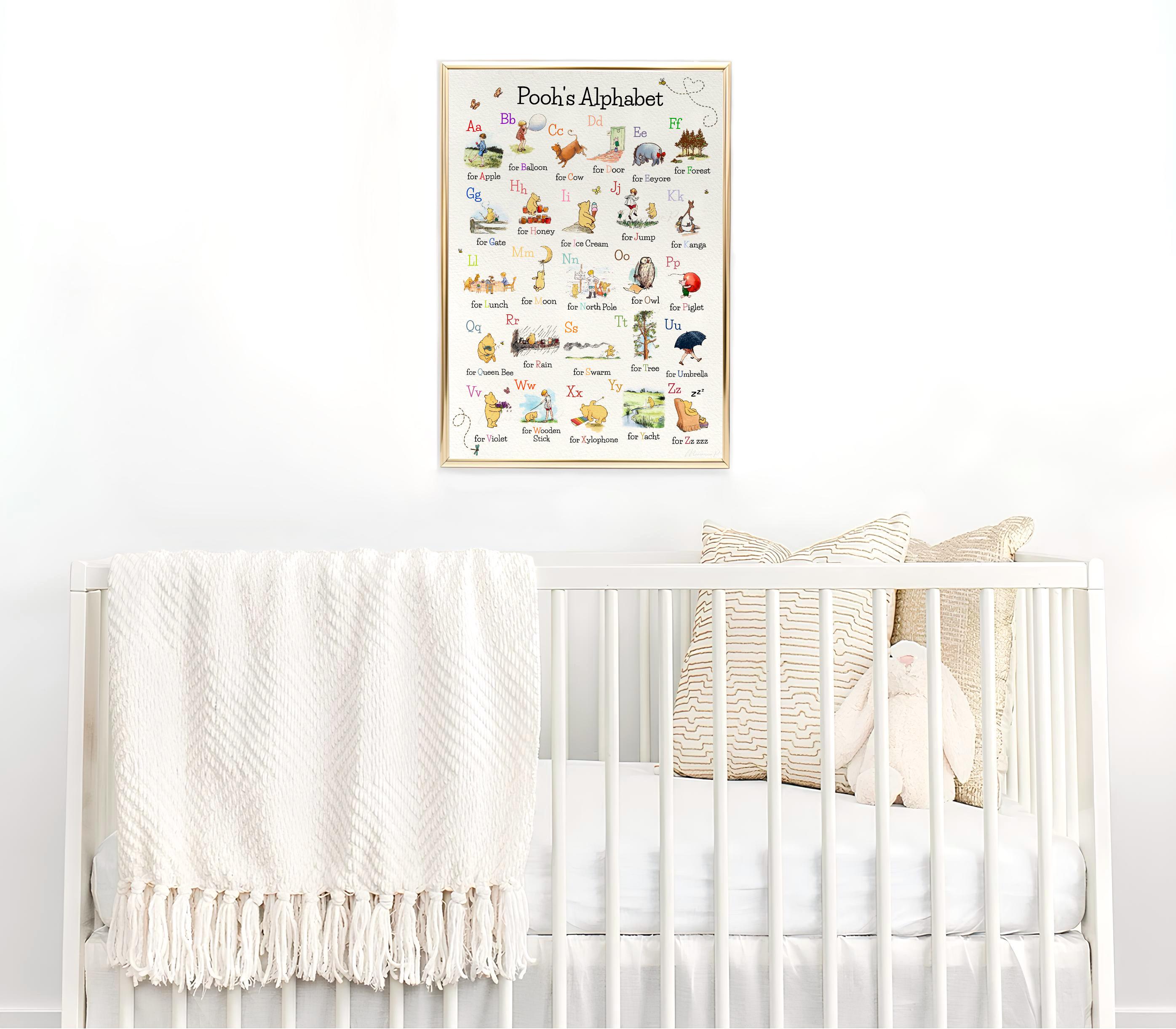 Winnie the Pooh Alphabet Print Classic Winnie the Pooh Nursery Decor ...