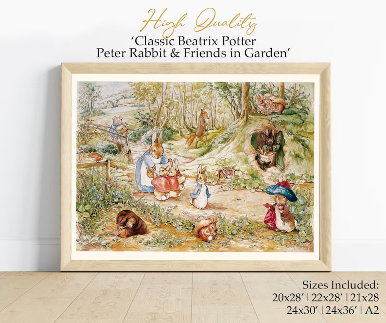 Peter Rabbit Nursery Decor Peter Rabbit & Friends Garden Scene Vintage ...