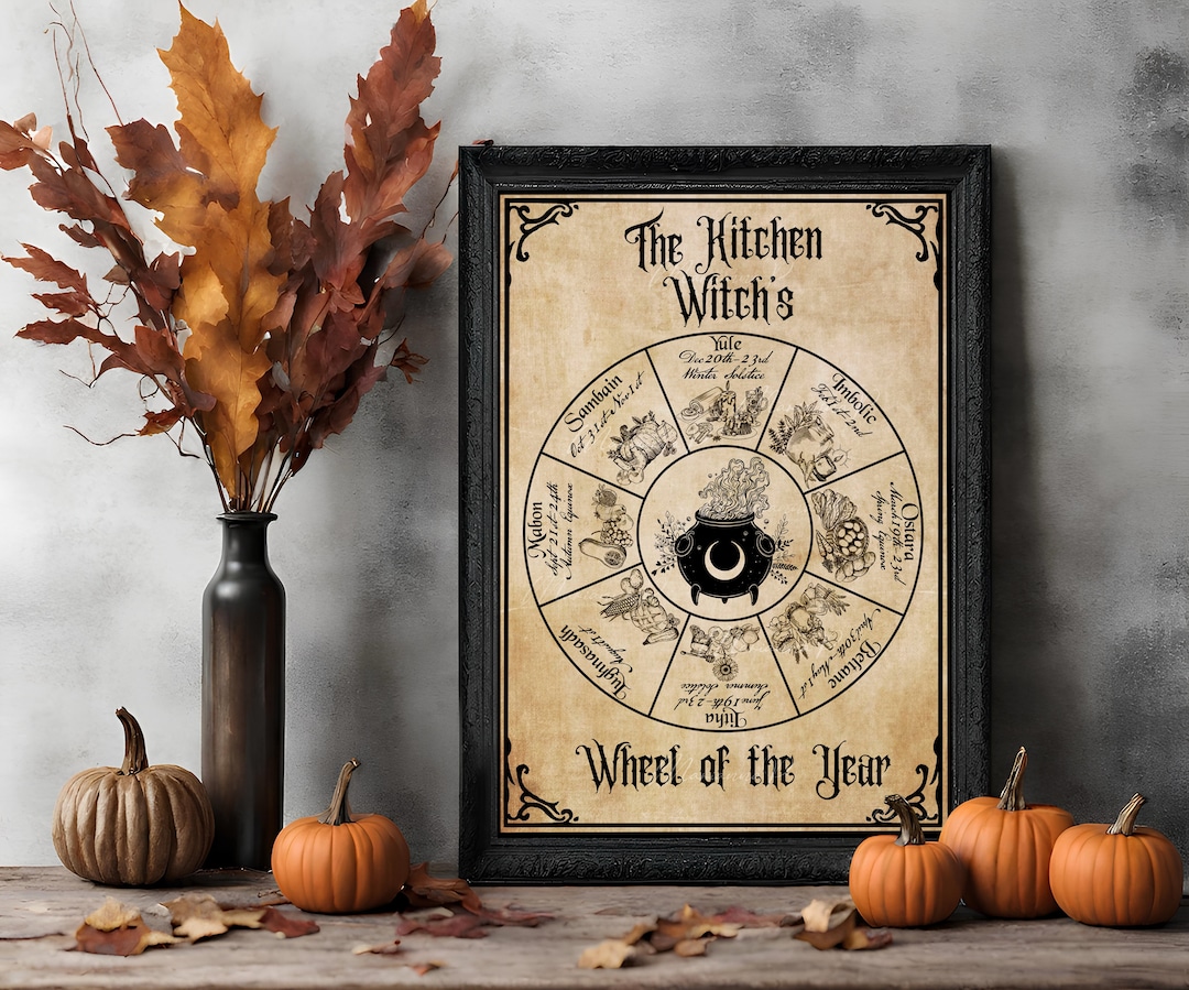 Kitchen Witchs Wheel of the Year Art Print Cauldron Kitchen Witchery ...