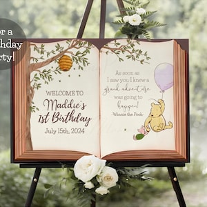 Classic Winnie the Pooh Welcome Sign Personalized Baby Shower Welcome ...