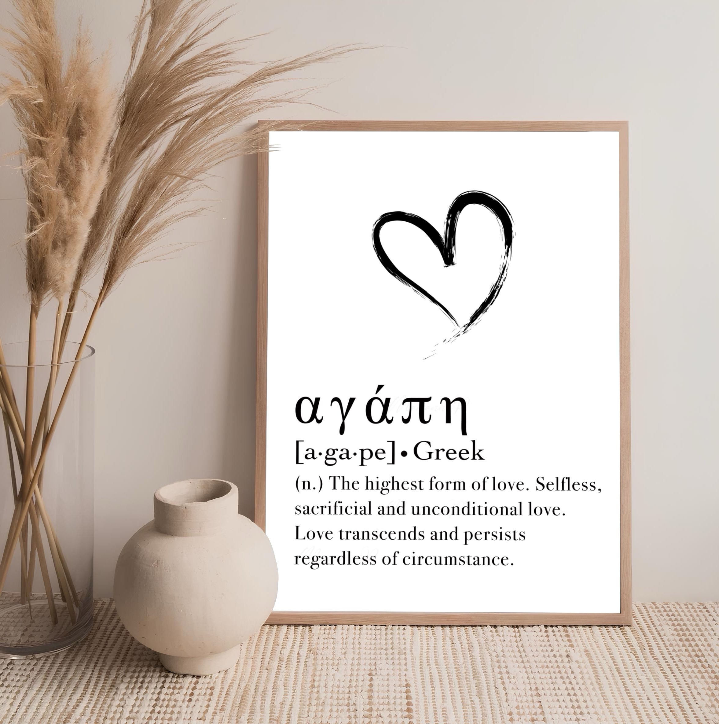 Greek Love Quote Print Agape Art Print Greek Print Greece Wall Art ...