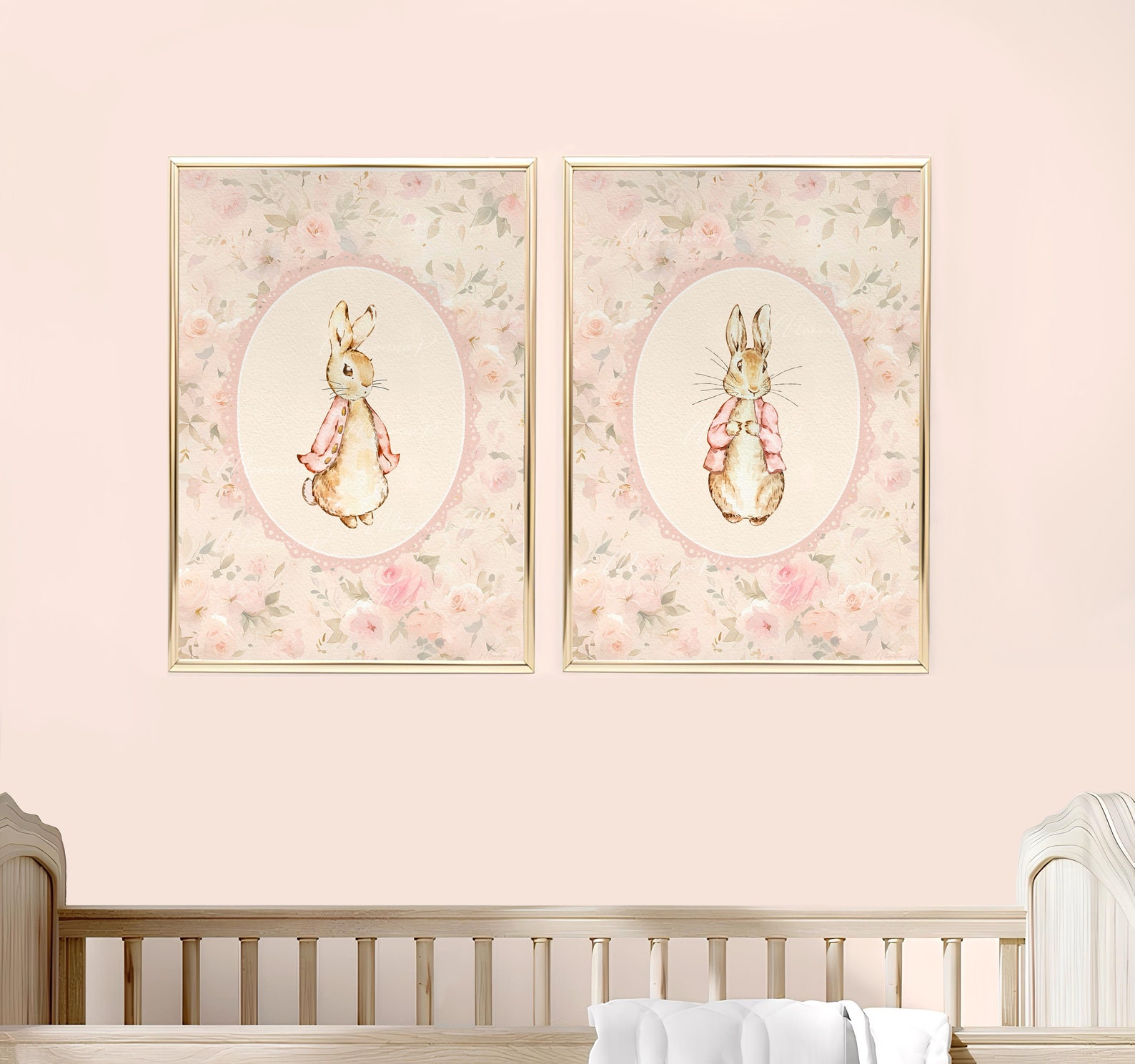 Peter Rabbit Nursery Decor Vintage Prints Beatrix Potter Inspired Girls ...
