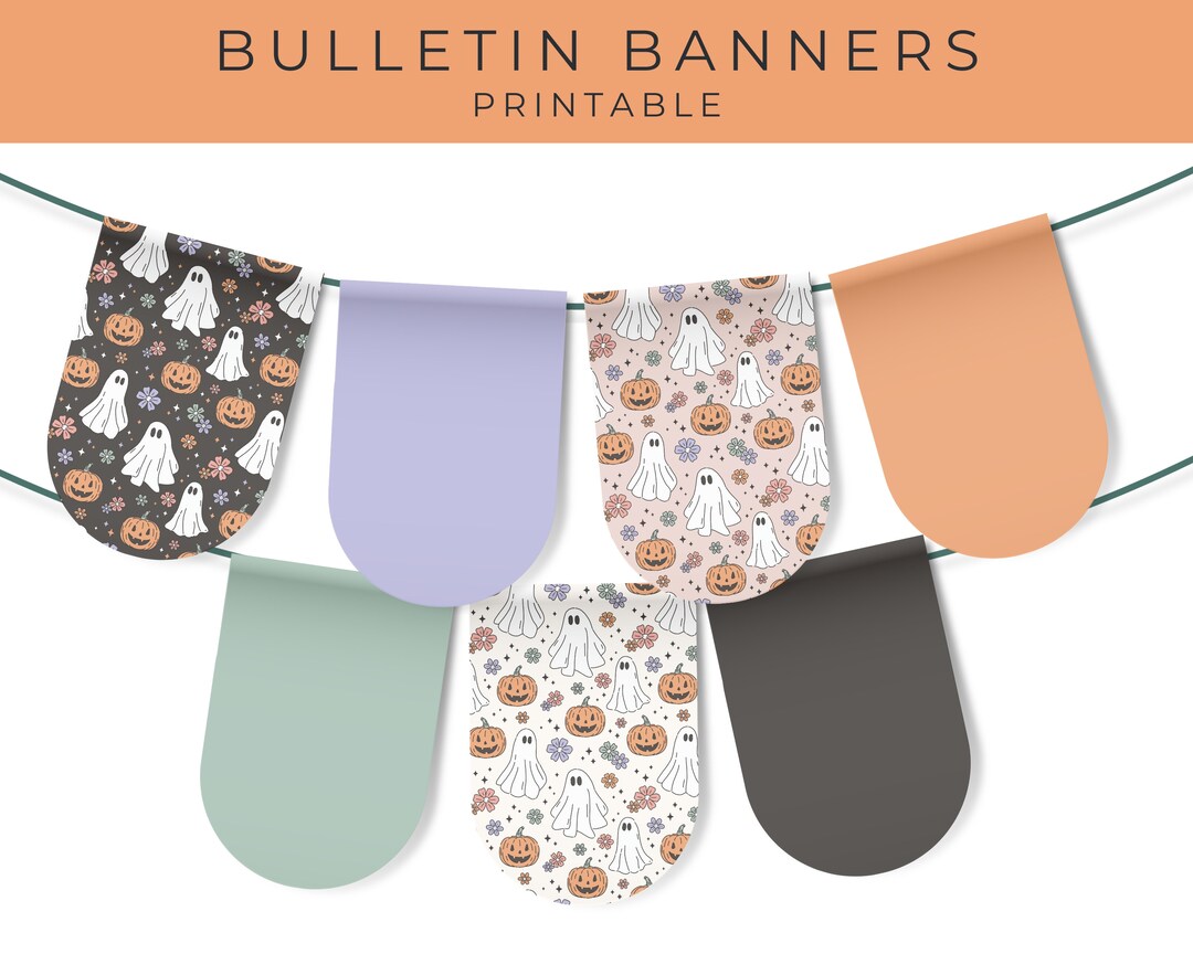 Retro Halloween Bulletin Board Banners for Classroom Decor, Teacher ...